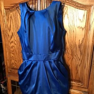 BCX | Dresses | Royal Blue Satin Slim Fitting Dress | Poshmark